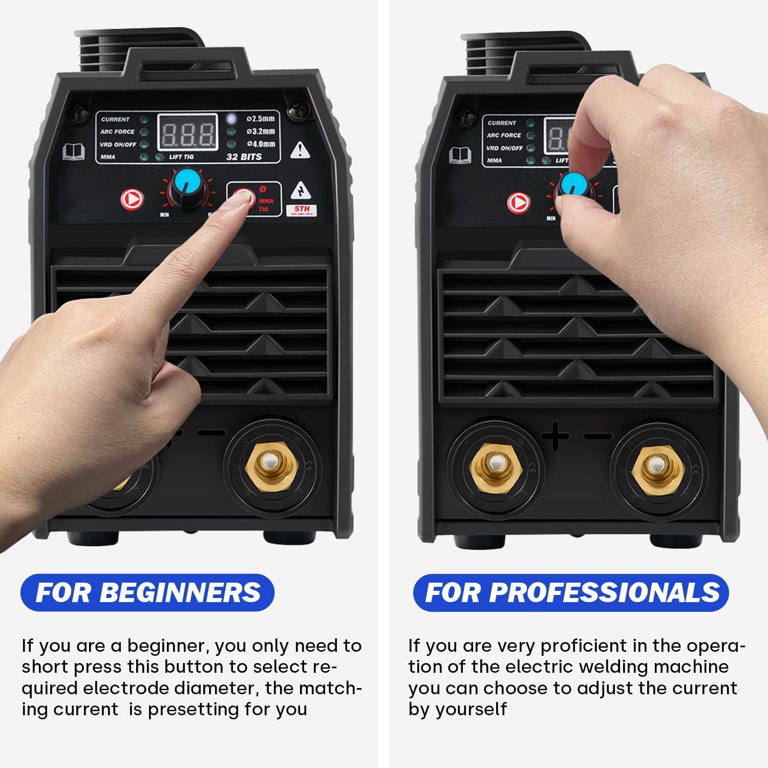 200A ARC Welding Machine, 110V/220V DualĀ Voltage Welder, IGBT Stick MMA Welder LED Display with Electrode Holder Work Clamp