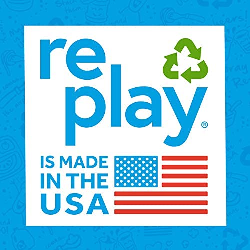 Re-Play Made in USA 7" Toddler Plates, Set of 2-22 Oz. Deep-Walled and Stackable Plastic Plates, Dishwasher and Microwave Safe - 7.37" x 7.37" x 1.25" Kids Plates, Grey