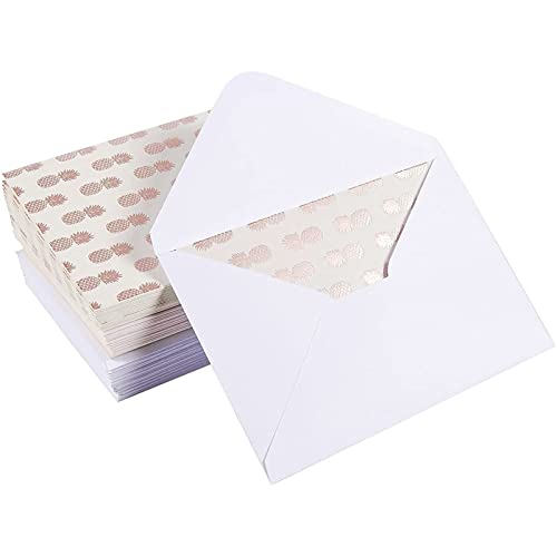 36-Pack All Occasion Greeting Cards in Pink Foil Pineapple Designs, Envelopes Included, 4x6