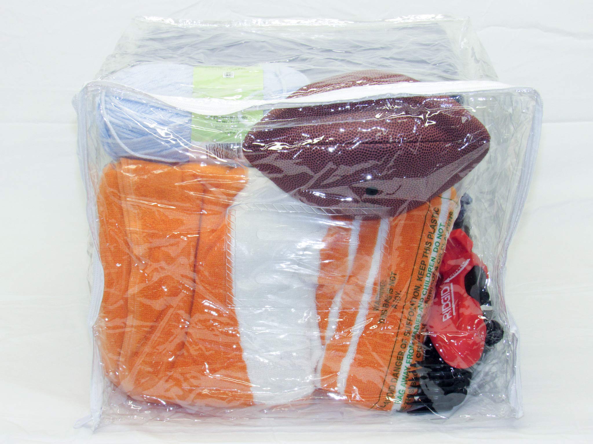 5-Pack Clear Vinyl Zippered Storage Bags 15 x 18 x 12 Inch