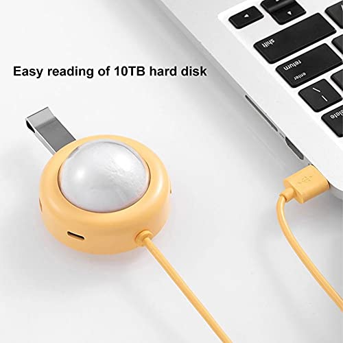 SHYPT Mini 4 USB Port Hub Extension Cable Splitter High Speed Transmission with LED Night Light for Computer Mobile Phone (Color : White)