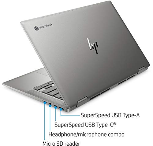 HP Chromebook x360 2-in-1 Laptop 14" FHD IPS WLED Touchscreen Intel i3-10110U 8GB DDR4 64GB eMMC Fingerprint Reader Backlit Keyboard B&O ChromeOS + USB-C Adapter