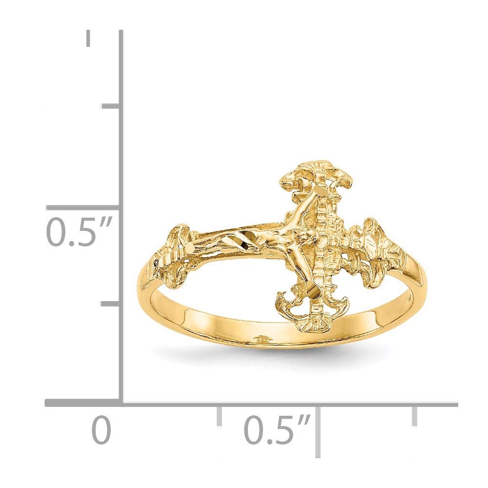 14K Diamond Cut Crucifix Ring QK3969