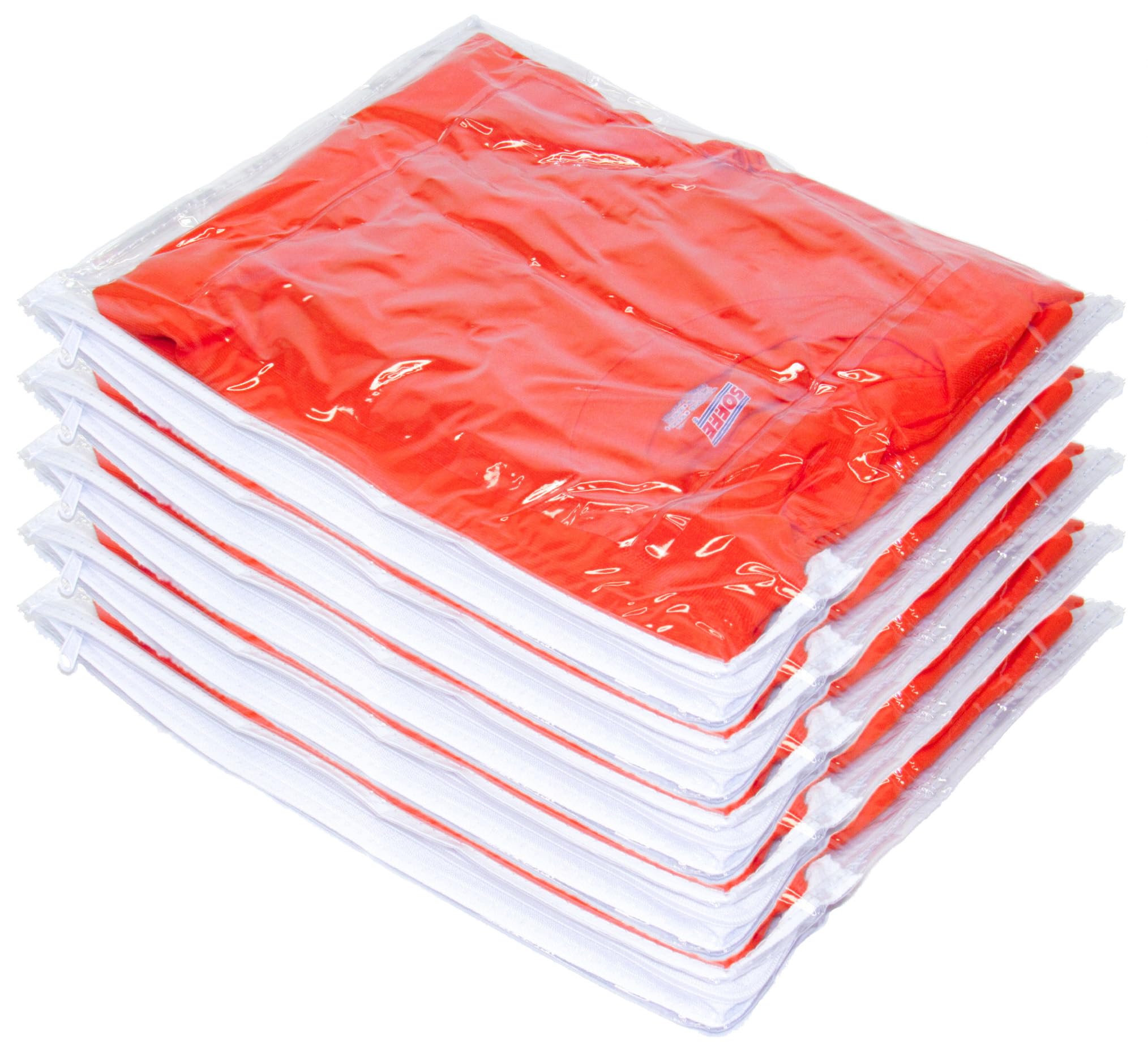 5-Pack Heavy Duty Thin Vinyl Zippered (Clear) Storage Bags (11" x 9") for Dresses, Shirts, Pants, Sheets, Fabrics (0.4 Gallon)