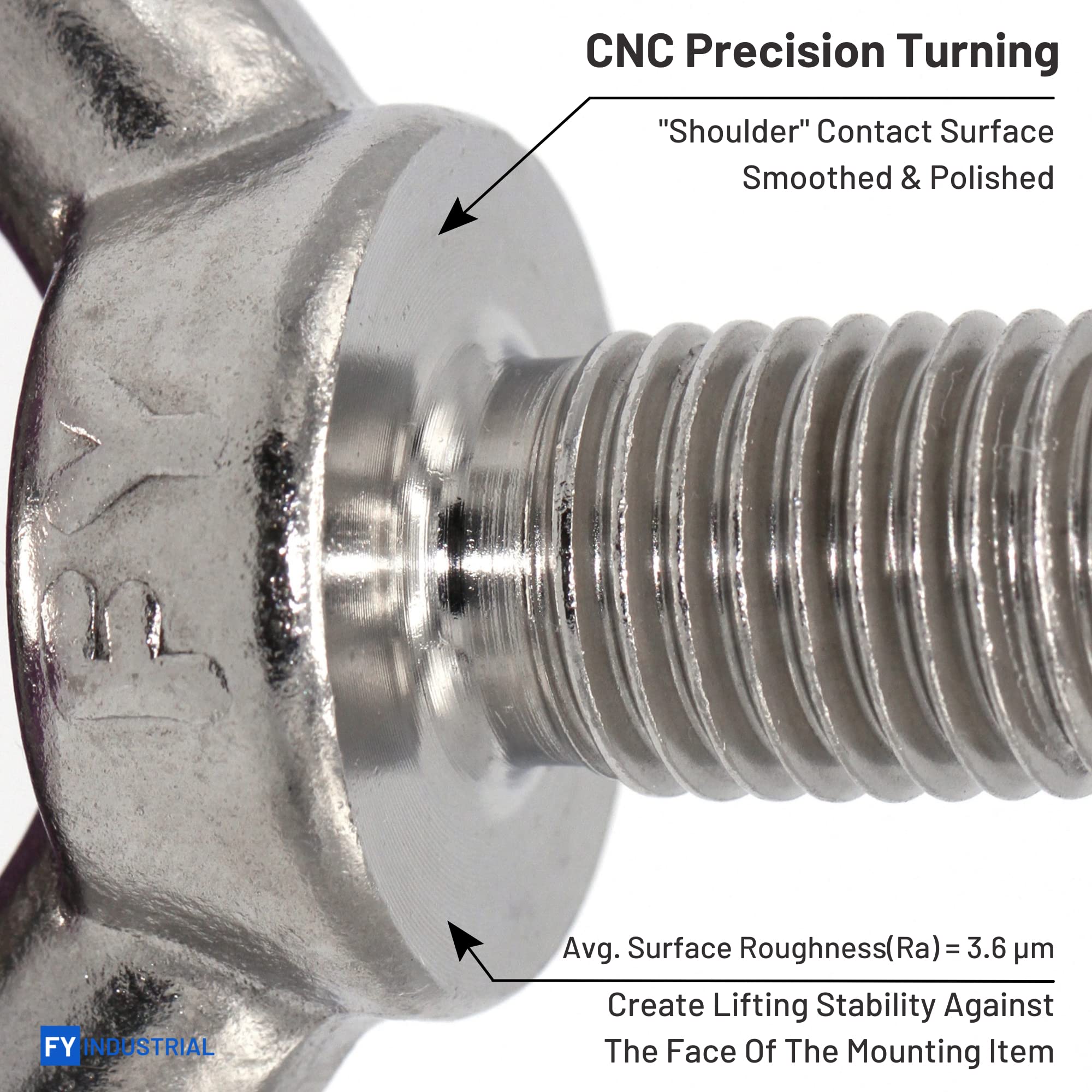 Stainless Steel Machinery Shoulder Lifting Eye Bolt (M12, 2 Items)