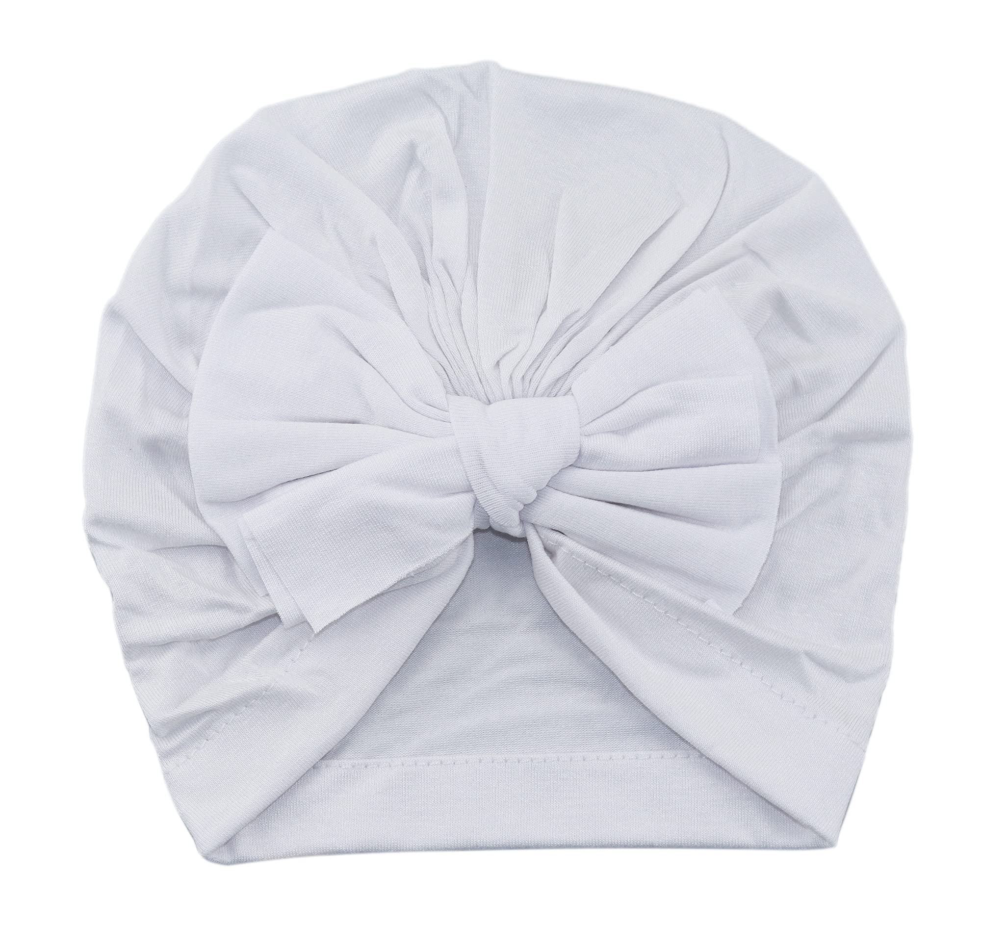 Bestjybt 6 Pcs Baby Turban Knot Hats Infant Toddler Hospital Hat Cotton Head Wrap (Big Bow) Multicolor