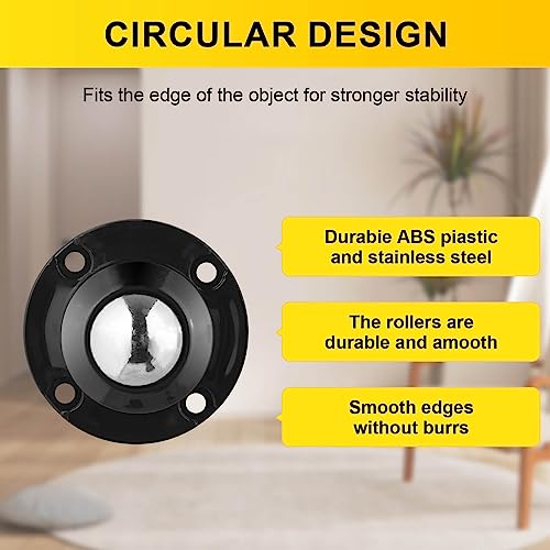 360° Rotation Without Blind Angle Swivel Small Caster Wheels - Upgrade Your Appliances with Self Adhesive Caster Wheels - Set of 4 Mini Wheels for Easy Movement and Maneuverability on Any Surface