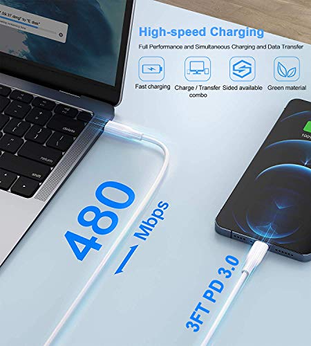 Exeric iPhone12 Fast Charger [MFi Certified] Fast Wall Charger 20W USB C Charger Power Adapter PD Fast Charger Type C to Lightning Cable Compatible iPhone13/12/Mini/Pro Max/11/11 Pro Max/Xs Max (3FT)
