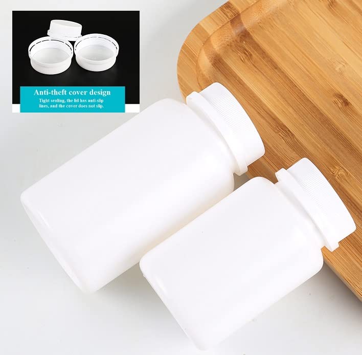 Bettomshin 10pcs 150g PE Plastic Bottles, Wide Mouth Lab Solid Bottles, White Solid Sample Seal Sample Storage Solid Bottle for Holding Hold Solid Medicines