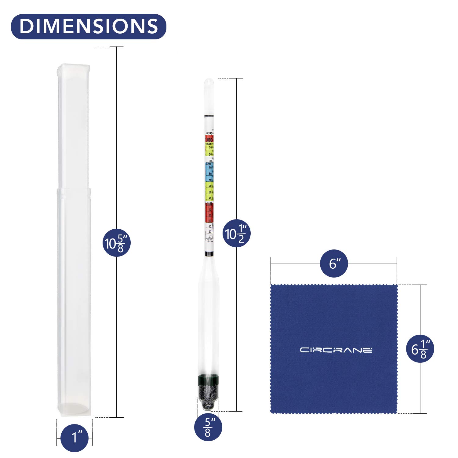 Circrane Triple Scale Hydrometer, Alcohol Hydrometer for Brew Beer, Wine, Mead and Kombucha, ABV, Brix and Gravity Test Kit, Home Brewing Supplies