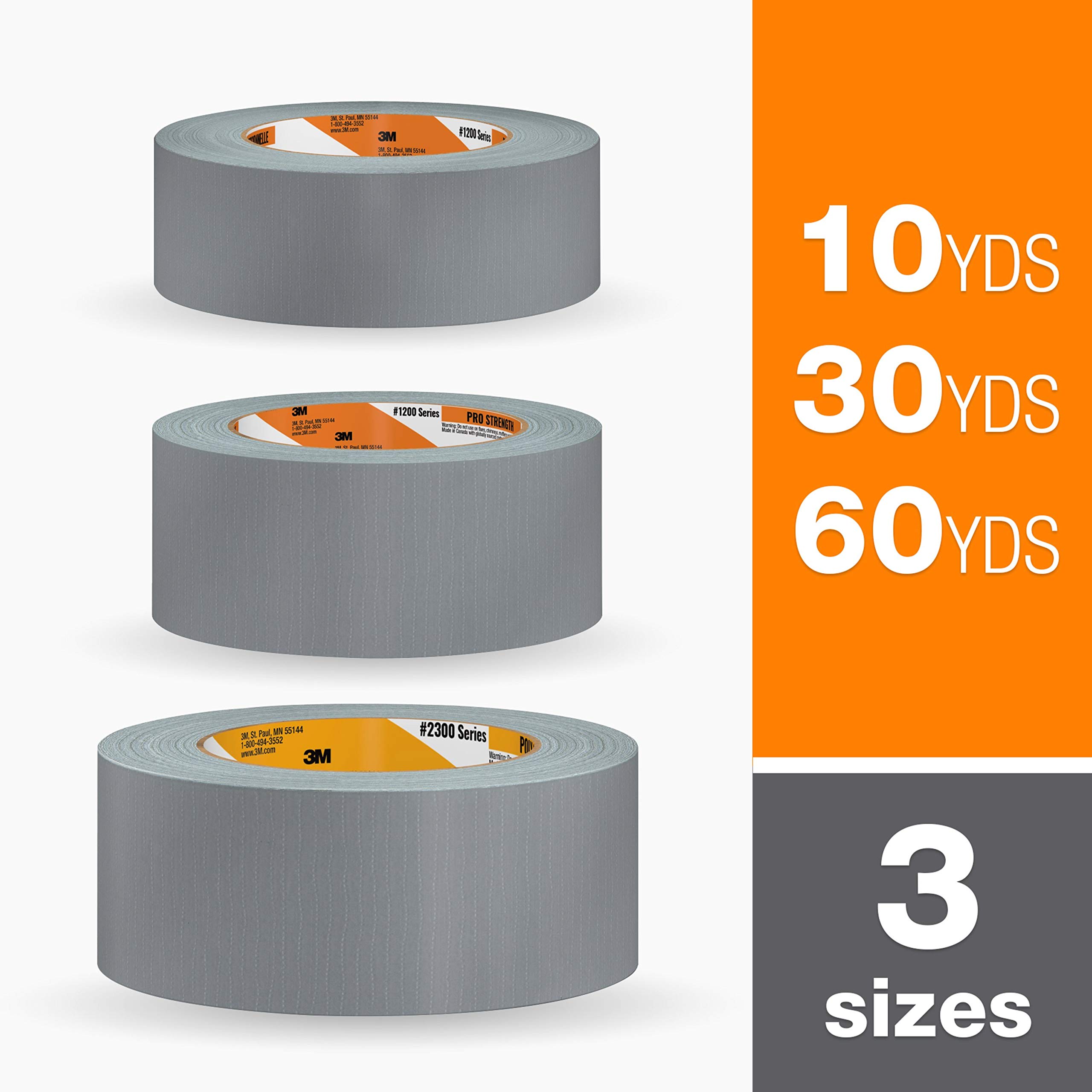 3M Pro Strength Duct Tape, 1.88 in x 60 yds, Professional-Grade Multi-Purpose Tape, Powerful Adhesive, Long-Lasting Bond, Ideal for Industrial & HVAC Use, Excellent Strength For Durability (1260-A)