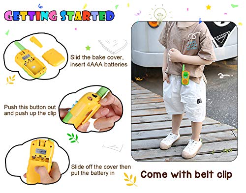 LOOIKOOS Walkie Talkies for Kids, 3 KMs Long Range Walky Talky Radio Kid Toy Gifts for Boys and Girls 3 Pack