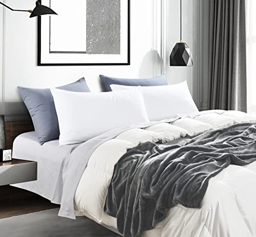 ALEXANDRA'S SECRET HOME COLLECTION Microfiber Pillowcase with Zipper, Pack of 2 Soft and Comfort Pillow Cases (Standard, White)
