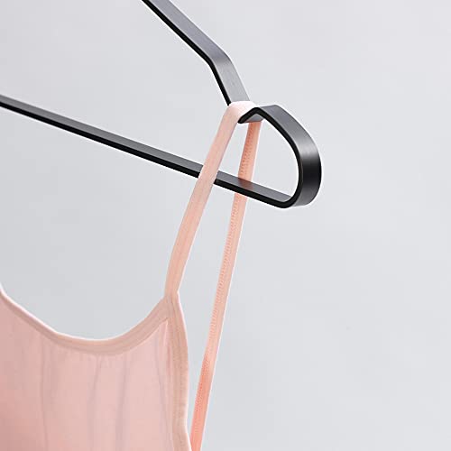 Brabantia Lightweight Black Aluminium Clothes Hangers (Set of 4) Extra Grip & Anti-Stretch Design