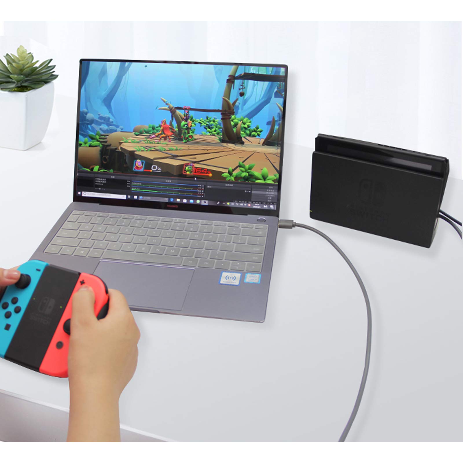 ELECABLE HDMI to USB Video Capture Adapter Cable, 1080P HD Record Gaming,Streaming,Teaching,Video Conference for Computer,TV,PS4/PS5,Switch,Xbox and More(6FT)