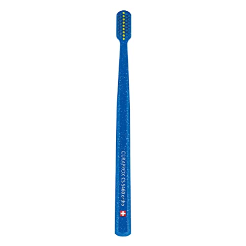 Curaprox CS 5460 Ultra-Soft Orthodontic Toothbrush for Braces with Ultra-Fine Filaments and Compact, Slightly Angled Toothbrush Head for Improved Tooth and Gum Health