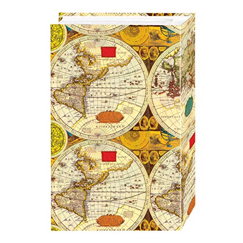 3-Ring Photo Album 504 Pockets Hold 4x6 Photos, Ancient World Map Design