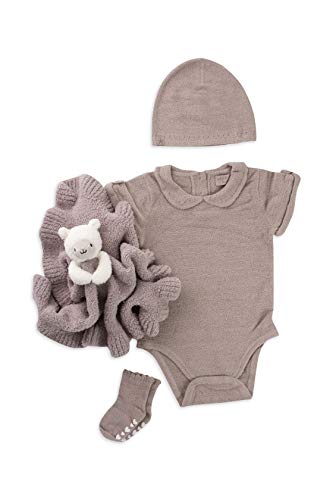 Barefoot Dreams CozyChic Ultra Lite Eyelet Baby Bundle-4 Pcs, Faded Rose-3-6m