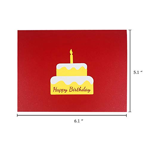 Akeydeco 3D Pop Up Birthday Cards,Birthday Pop Up Greeting Cards Laser Cut Happy Birthday Cards Including Envelopes Best for Mom,Wife,Sister, Boy,Girl,Friends 1 Pack
