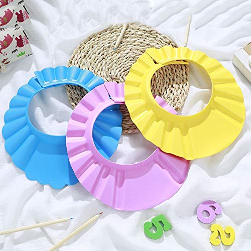 Baby Safe Shampoo Shower Bathing Wash Hair Shield Hat Protection Soft Cap Adjustable Visor Keep The Water Out of Their Eyes & Face Toddler Kids Children 1PCS (Pink)