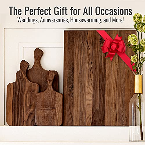 Brazos Home Dark Walnut Wood Cutting Board for Kitchen, 2 Pack, Chopping Board, Wood Cheese Board, Unseasoned, Includes Brazos Board Butter, Ideal for Serving or Chopping, , Small and Medium Bundle