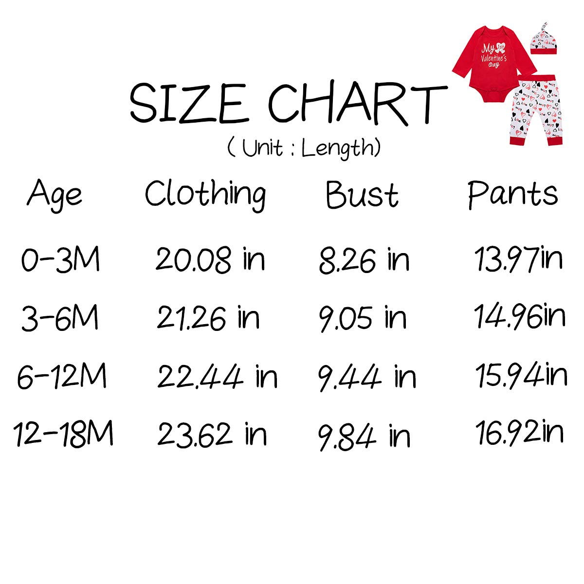 Baby Boys Girls My First Valentine's Outfit Set Heart Breaker Long Sleeve Bodysuit (6-12 Months) Red