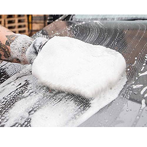 Gracefur Car Wash Mitt Real Sheepskin Wash Mitt Ultra-Soft Extra Large Size Scratch-Free Wash Mitt (Fingers, White)
