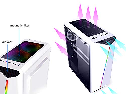Bgears b-Vigor RGB Mid Tower with Front RGB Light and Side Tempered Glass (Fan Sold Separately))