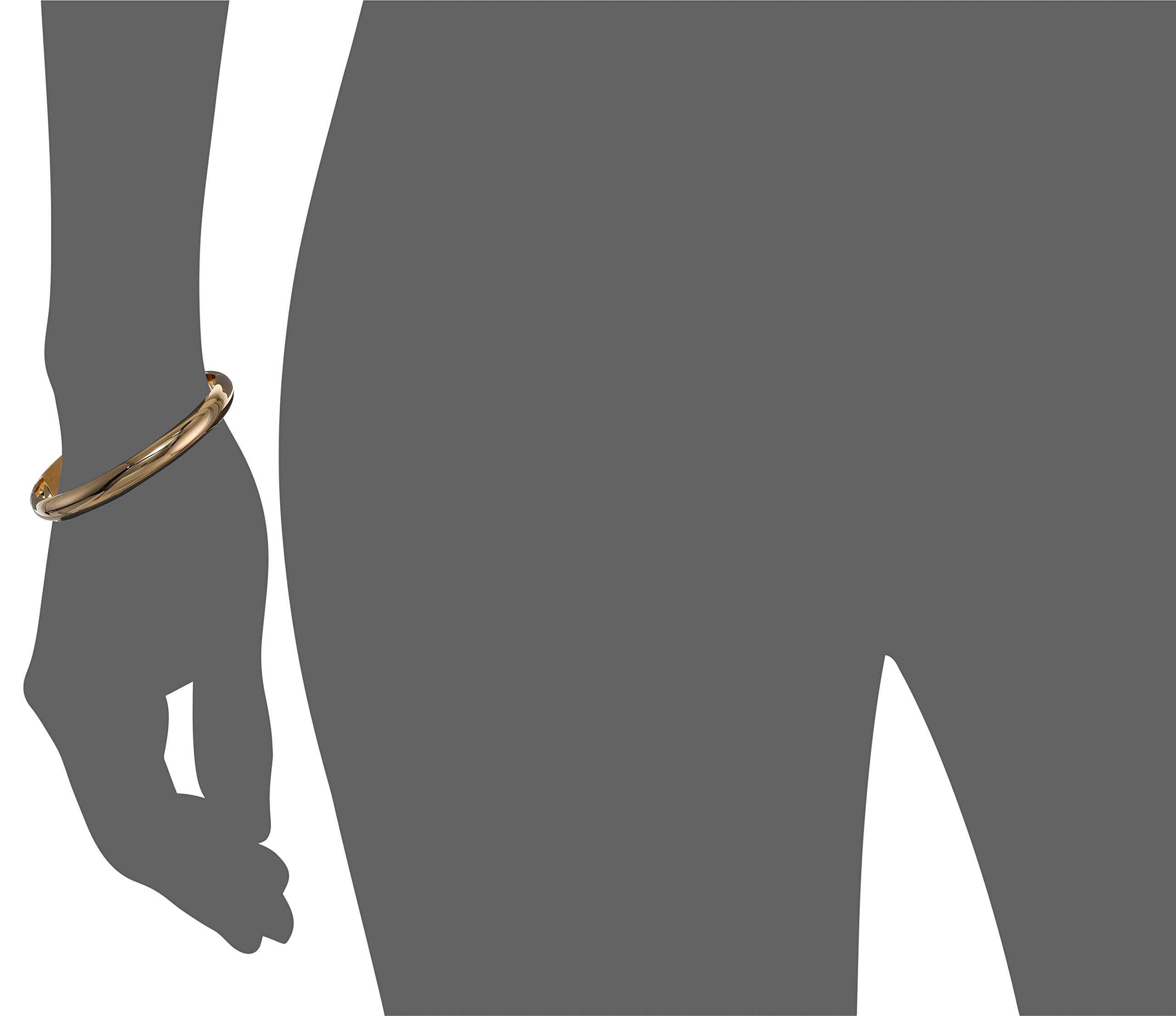 14k Gold-Filled Polished Hinged Yellow Bangle Bracelet, 2.6"