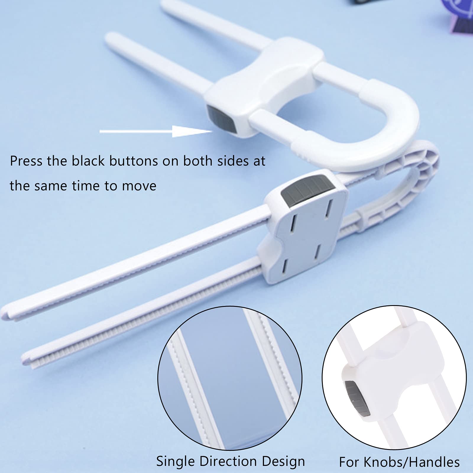Sliding Cabinet Locks, Child Safety Locks U-Shaped Adjustable Child Proof Locks Multi-Purpose Latches for Drawers Closets Refrigerators Storage Doors Knobs Handles, 4PCS