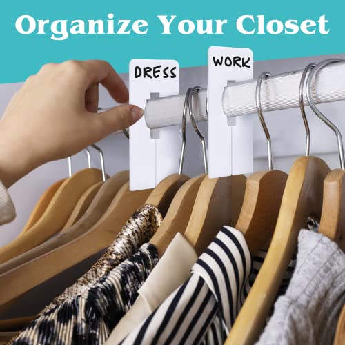 30 Closet Dividers for Hanging Clothes- Rectangle Clothing Size Dividers for Racks, Slim White Closet Divider Set with Marker (30 SLIM)