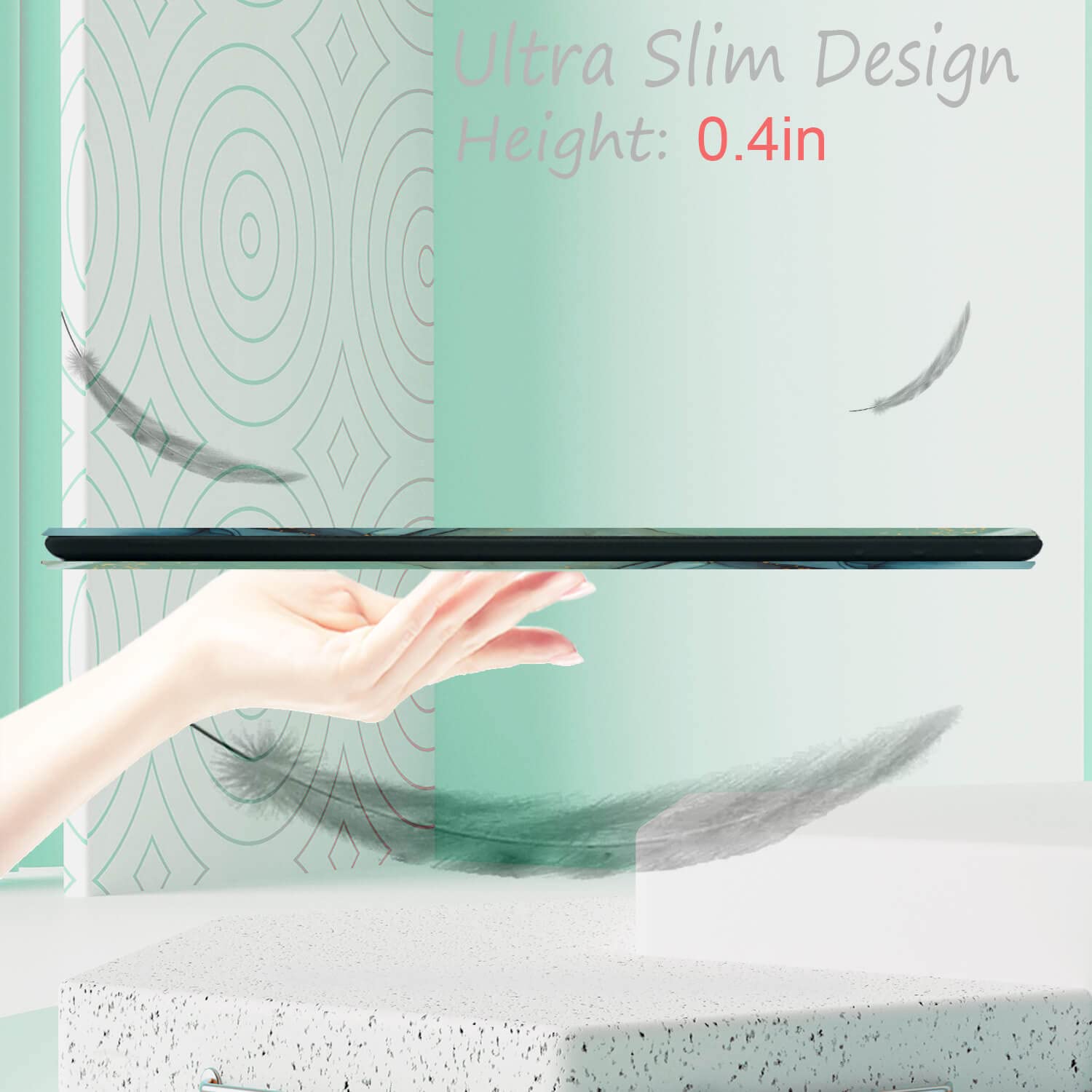 Feams for iPad Mini 5 Case, iPad Mini 4 Case, PU Leather Shockproof Shell Stand Smart Cover with Auto Wake/Sleep for iPad Mini 5th Gen 2019/iPad Mini 4 2015 7.9 inch Tablet, Green Marble