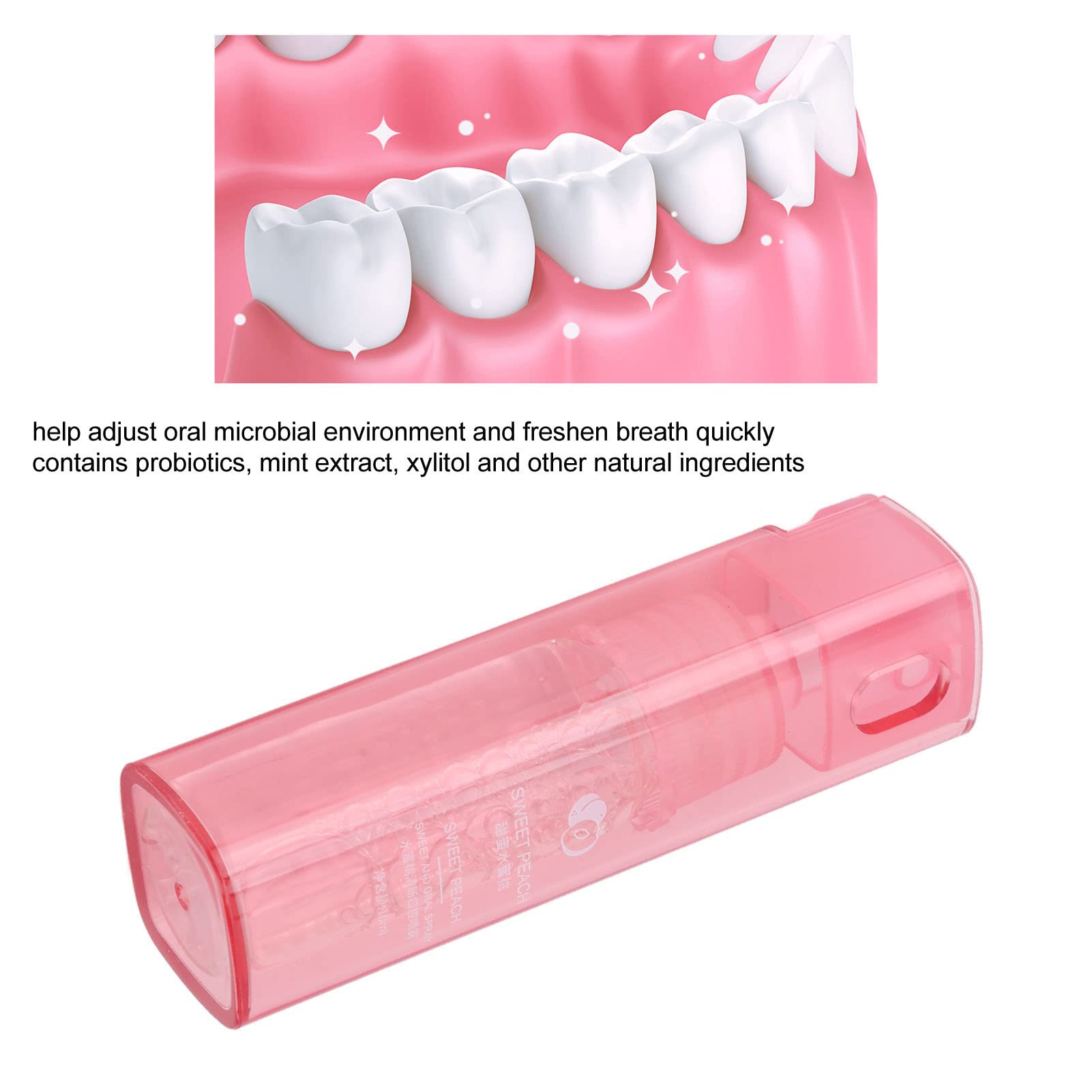 10ml Breath Spray Freshen Breath Juicy Peach Avoid Tooth Portable Decay Oral Spray for Bad Breath,Fast Acting, Long Lasting, Non Acidic
