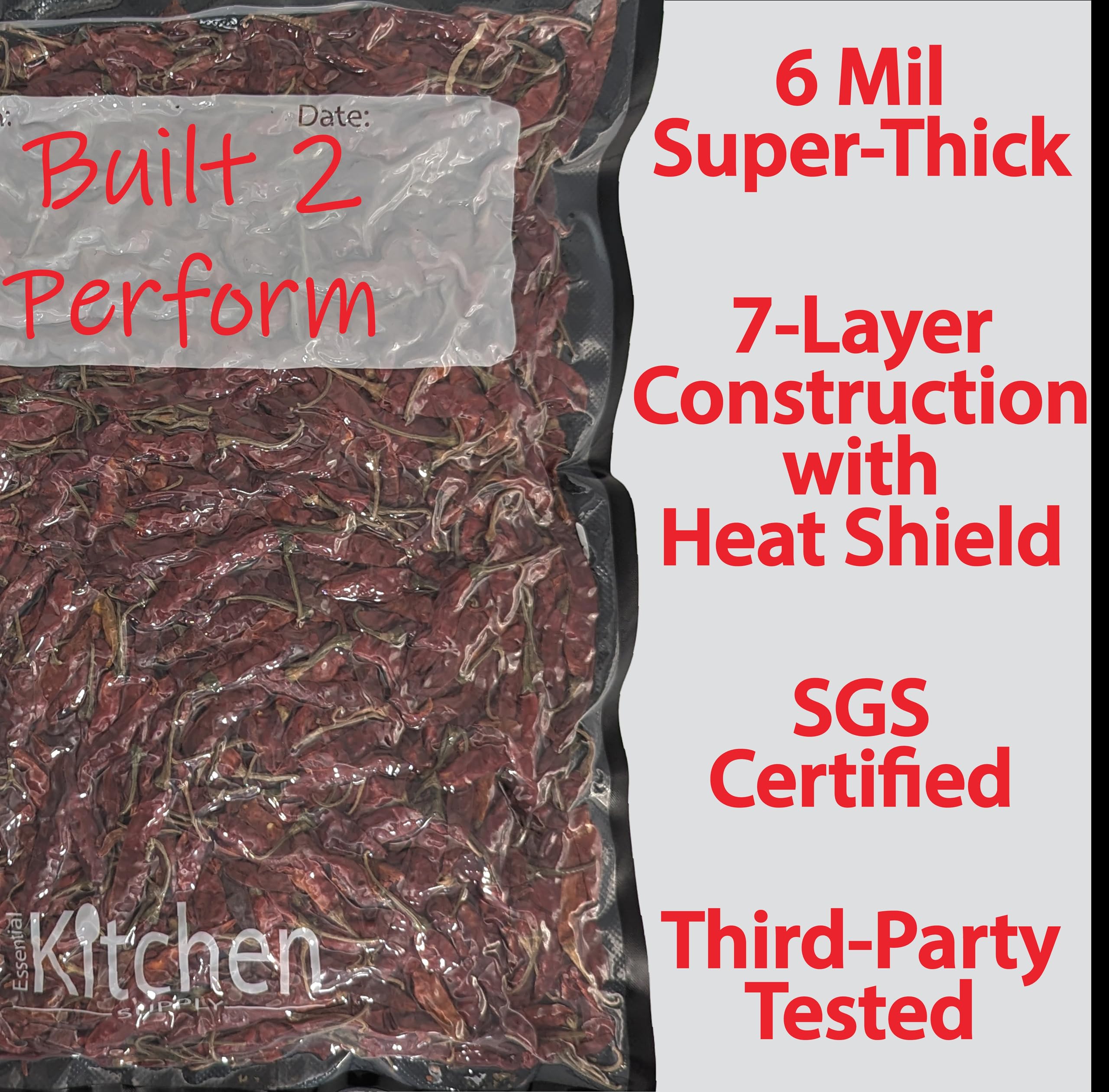 15" x 20" 6 Mil Black and Clear Vacuum Seal Bags | Essential Kitchen Supply (50 Count)