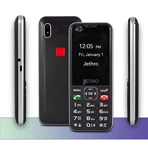 Jethro SC490 [4G] Unlocked Cell Phone for Seniors & Kids, Talk & Text Only, Supports Picture Dialing, Accessories Included (Charging Dock, USB & SIM Card)