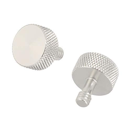 CAMVATE 1/4"-20 Thumb Screw Button Head Cap Screw Brass Nickel Construction(2 Pieces) - 2678
