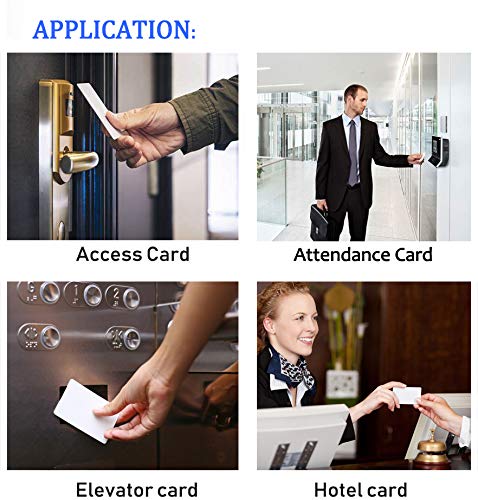 LEXI 100pcs Mi-Fare 1K S50 RFID Card, Rewritable UID Smart Card, Premium 13.56MHz PVC Blank Card for Door Access Control, Block 0 Sector