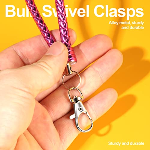 60PCS Metal Swivel Snap Hooks with Key Rings, LEOBRO 30PCS Small Lobster Claw Keychains Clasps and 30PCS Key Chain Ring for Keychain Clip, Lanyard, Key, Jewelry Making, Art Crafts, Silver