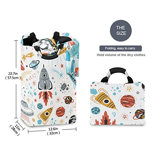 Blueangle Cartoon Rockets Laundry Basket Clothes Hamper Collapsible Durable Dirty Clothes Large Storage Laundry Organizer
