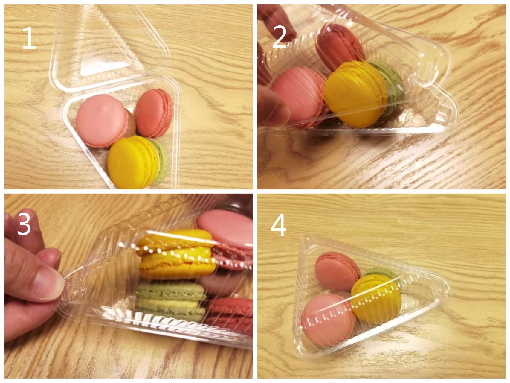 200 Pcs Transparent Cake Slice Containers with Lids Clear Plastic Trays with Hinged Lid Clear Medium Hinged Lid Cheesecake Container Disposable to Go Box Food Containers for Store Your Food