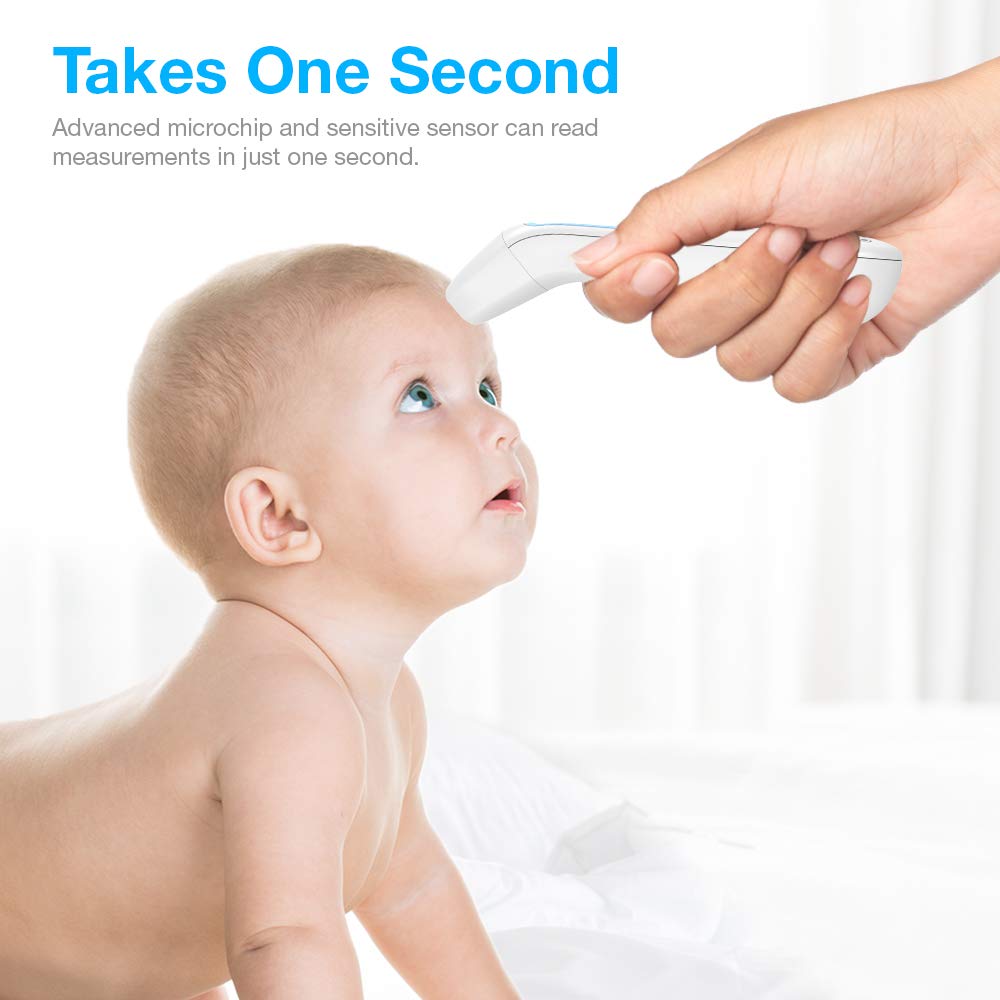 CandyCare Touchless Smart Infrared Thermometer with LCD Digital Screen (3-in-1 Measurement) for Adult and Kid, Temperature Gun Reading Detection on Forehead and Ear (Battery NOT Included)