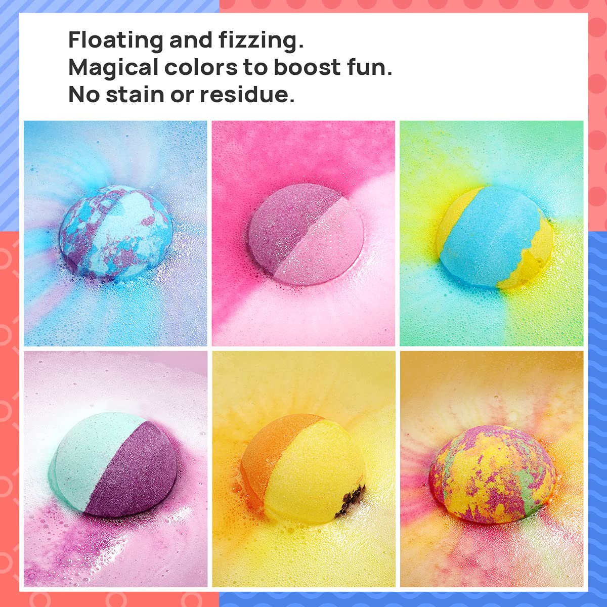 Bath Bombs for Kids and Women - Bubble Bath Shower Salts for Women - Relaxing Bathbombs Set for Women - Bath Essentials Shower Bubble Steamers (12-Pack ・ Bath Bombs)