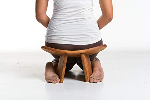 BLUECONY Meditation Bench IKUKO Basic, Preassembled Version, Wooden Kneeling Ergonomic Seiza - Solid Wood Dark Walnut, High Height (8" or 20 cm)