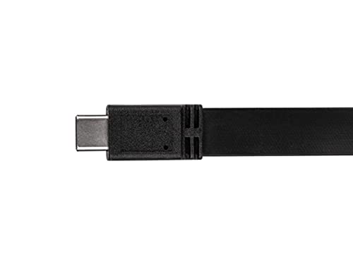 Monoprice USB C to USB C 3.2 Gen 1 Cable - 6 Feet - Black | Fast Charging, 5Gbps, 3A, Flat, Type C, Compatible with Xbox One / PS5 / Switch/iPad and More