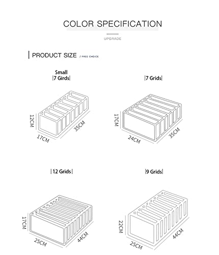 2PCS Washable Wardrobe Clothes Organizer, 7/9 Grids Foldable Visible Closet Organizer Clothes Drawer Mesh Separation Box for T-shirts, Leggings, Skirts (9 Grids Large Size Avocado)
