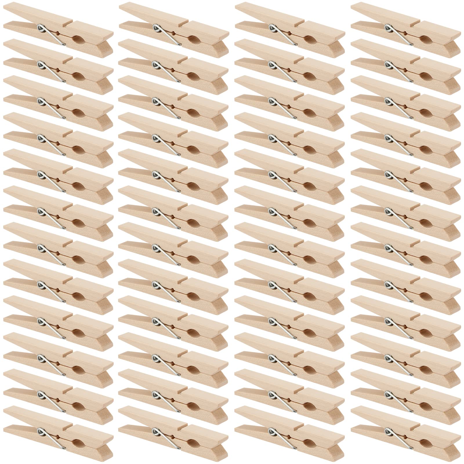 MANCHAP 150 Pack Natural Wooden Clothespins, Laundry Clothes Pins Wooden Clothes Pegs, Wood Clothing Pins Wooden Clips for Clothes, Photos, Crafts Display, 2.8 Inch Long
