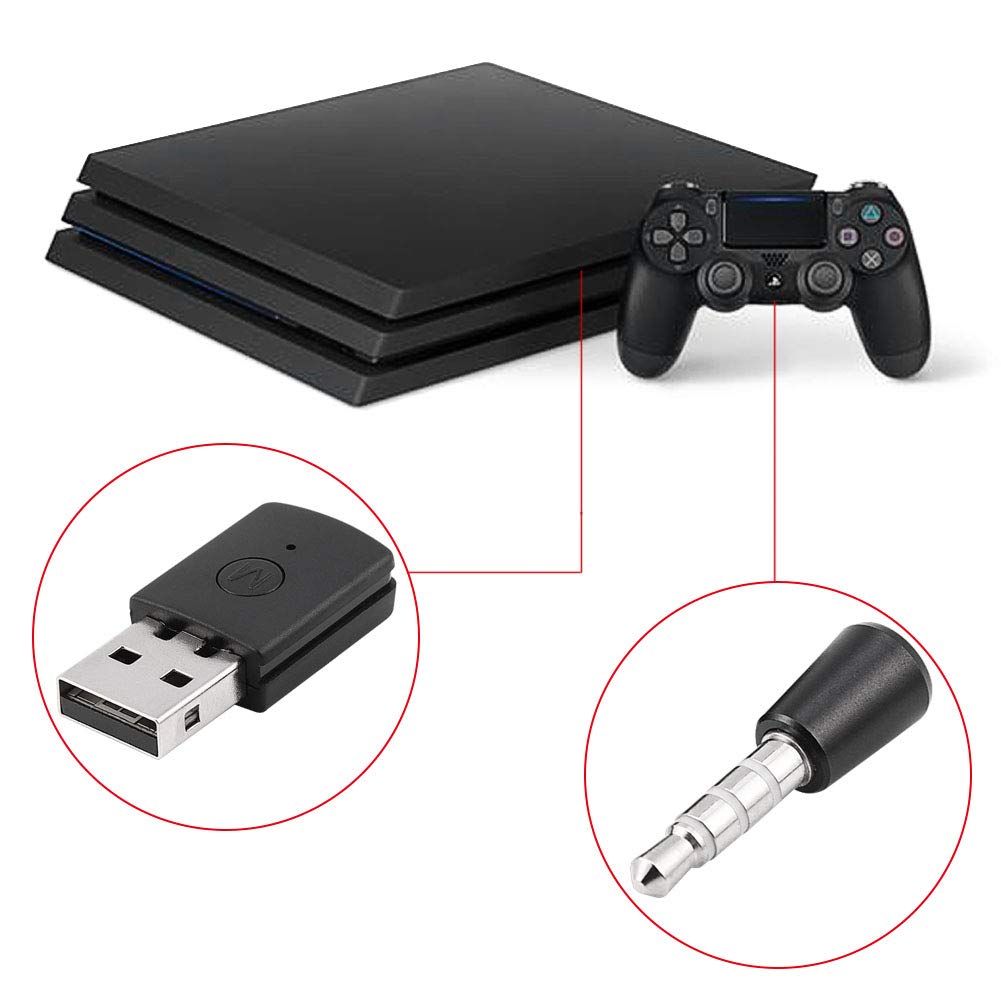 Bluetooth Dongle Adapter USB 4.0, Wireless Adapter/Dongle Receiver and Transmitters for PS4 Playstation Controller Bluetooth Headset