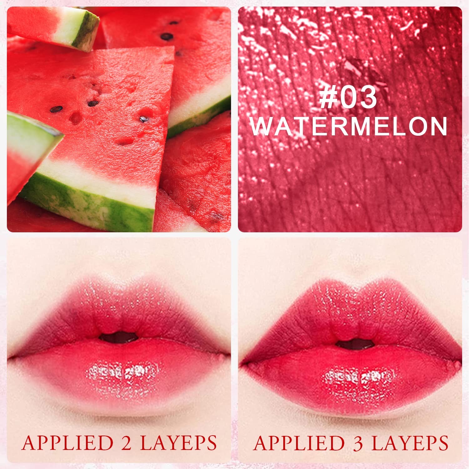 2 Colors Lip Stain Tint,Plumping Mini Liquid Lipstick,Hydrating Moisturizing Lip Cheeks And Eyes,Waterproof&Long Lasting,Natural Glossy Korean Lip Tint Stain Easy Application, Non-Sticky(03+04)