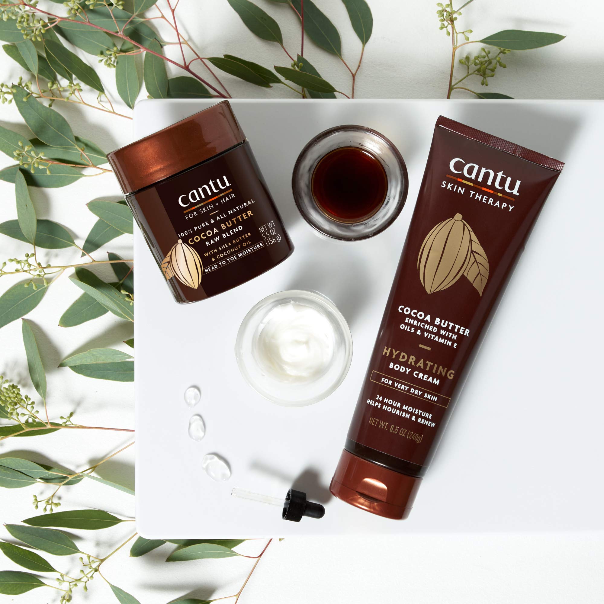 Cantu Skin Therapy Hydrating Raw Blends Body Butter, Cocoa Butter, Shea Butter And Coconut Oil, 5.5 Ounce