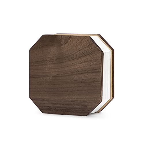 mooas Accordion LED Rechargeable nightlight, Wooden Book lamp, Wooden lamp, Wooden booklight, Folding Night Light, USB Rechargeable Wooden Table lamp with Magnetic Strap (Dark Brown)